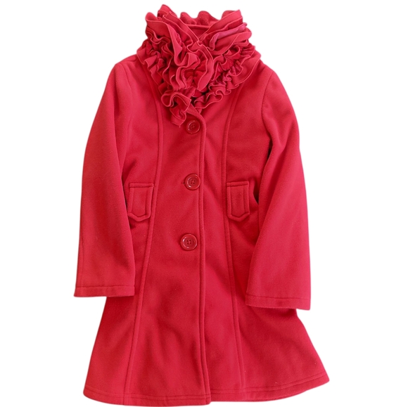 Copper Key | Jackets & Coats | Copper Key Girls Red Holiday Ruffle Coat ...
